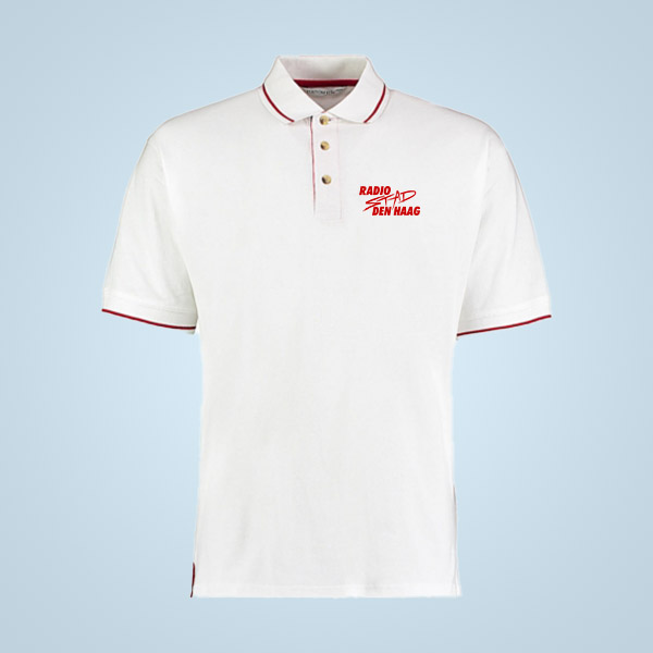 RSDH - White/red Polo Shirt, Logo Embroidered In Red | Artist Fanshop