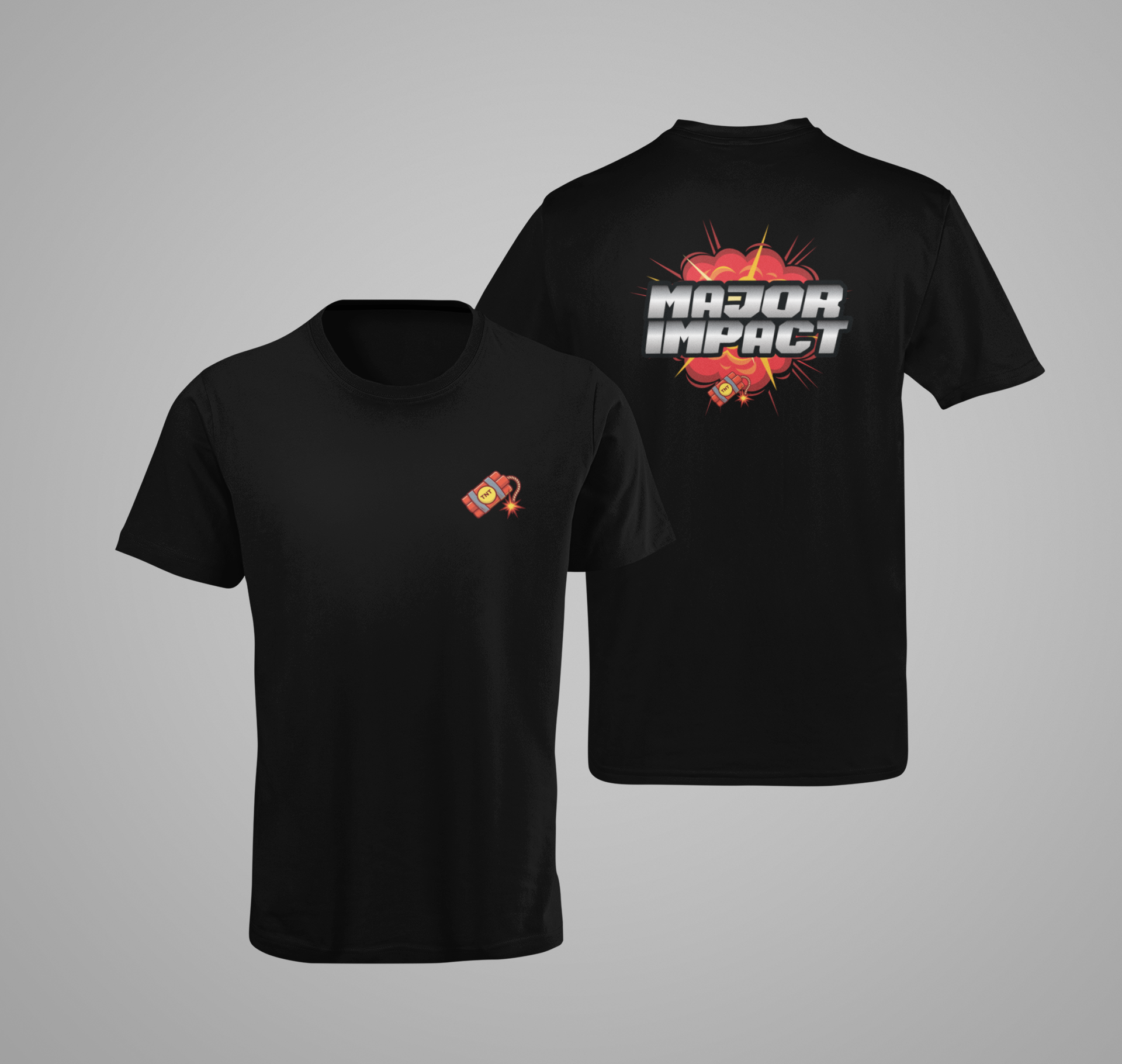 MAJOR IMPACT - T-shirt With Bomb On Front, Logo On The Backside ...