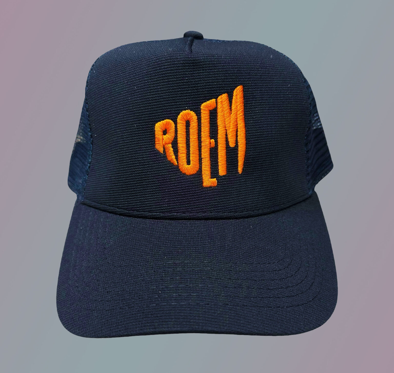 ROEM BLOND - Cap NAVY With Embroidered Logo In ORANGE | Artist Fanshop