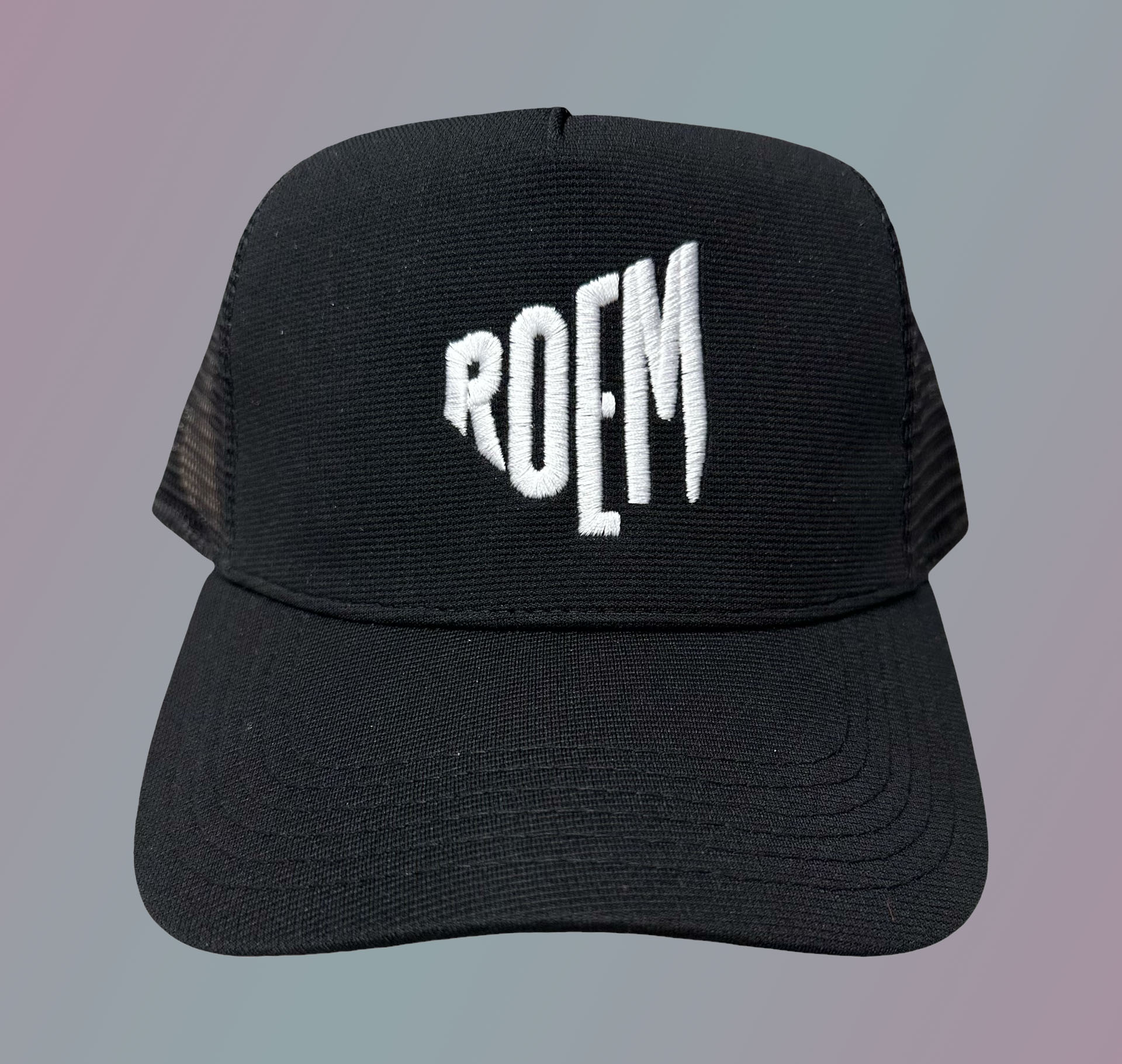 ROEM - Cap BLACK With Embroidered Logo In WHITE | Artist Fanshop